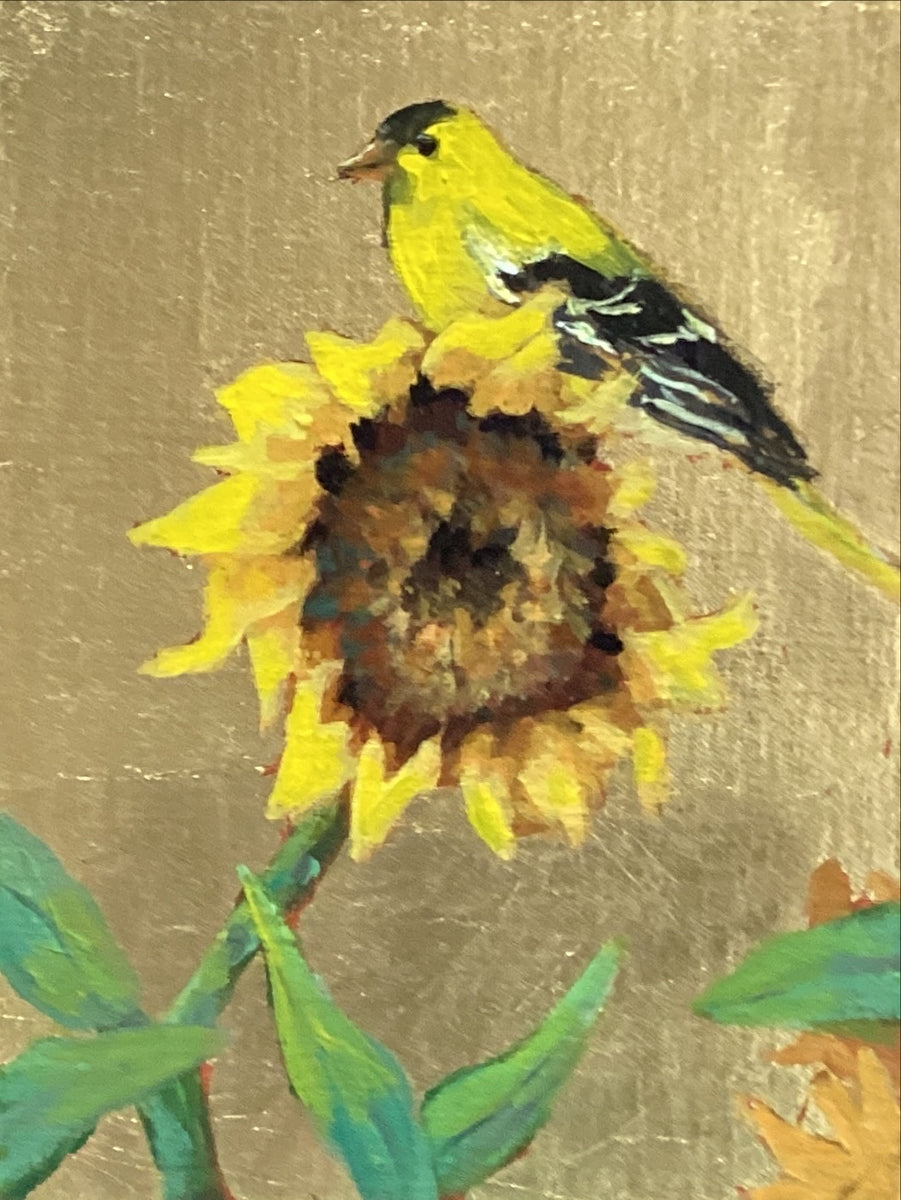 Gold Finch/Sunflower - Goldleaf – The Little Gallery - Virginia