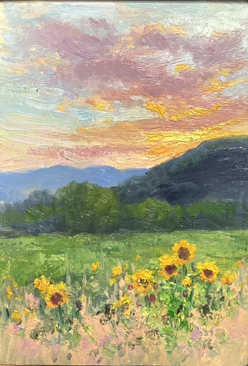 Julia Lesnichy,9x12,Oil,Sunflowers-JL – The Little Gallery - Virginia